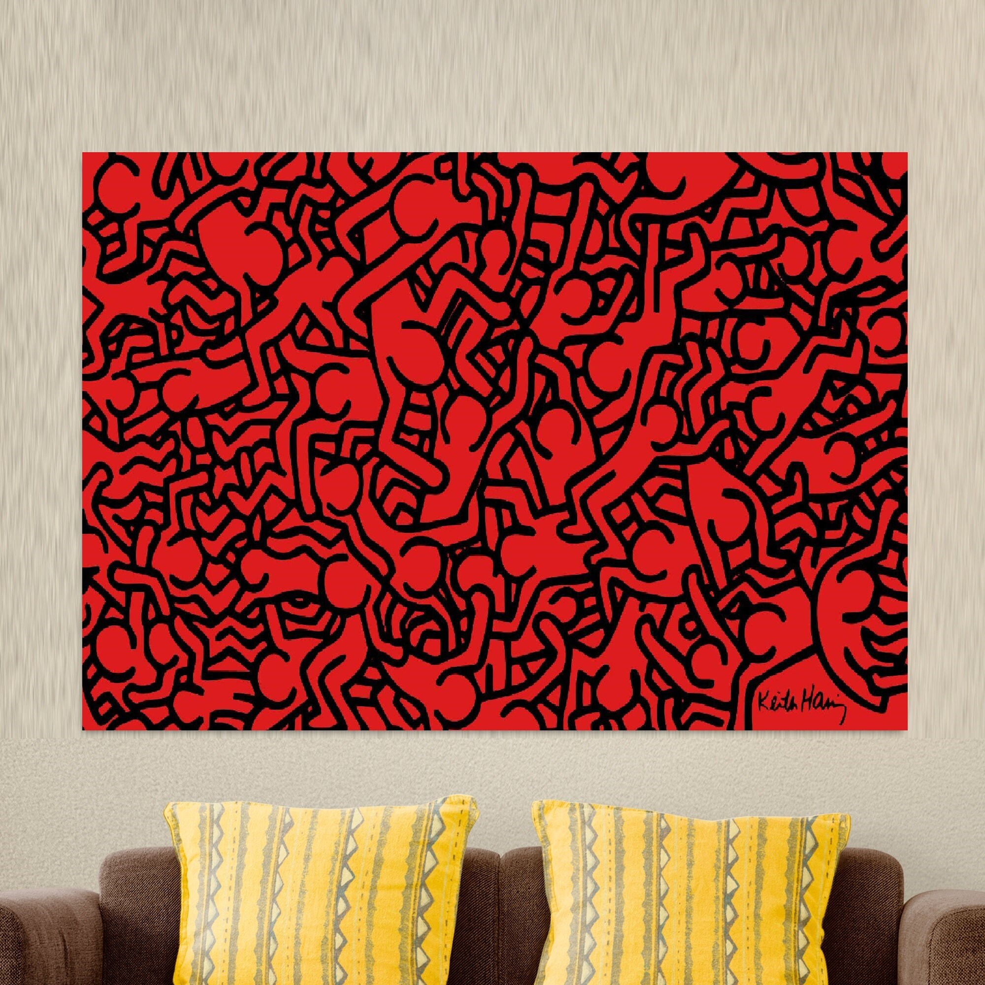 Keith Haring Painting, American Wall Decor, Retro Printable | Inspire ...