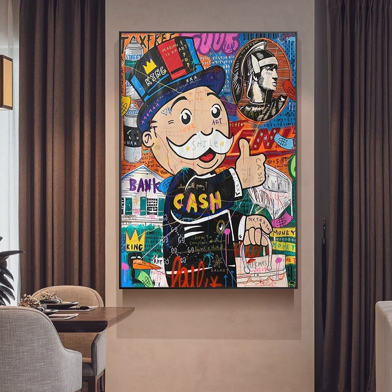 Street Graffiti Artwork Monopoly Rich Man Amex Money Art Can | Inspire ...