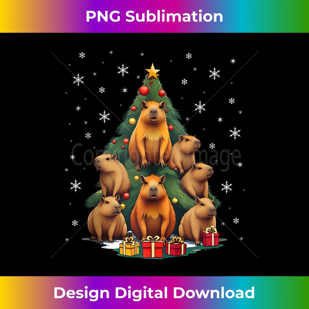 Cute Capybara Christmas and Christmas tree lights Xmas Tank - Inspire ...