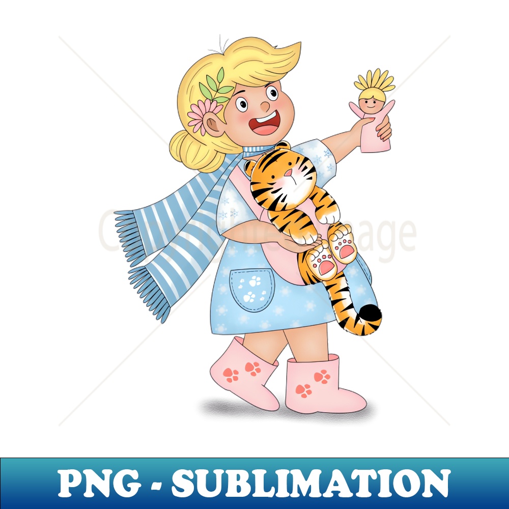 Happy Girl Carrying Tiger Cub Like A Baby - Exclusive PNG Su | Inspire ...