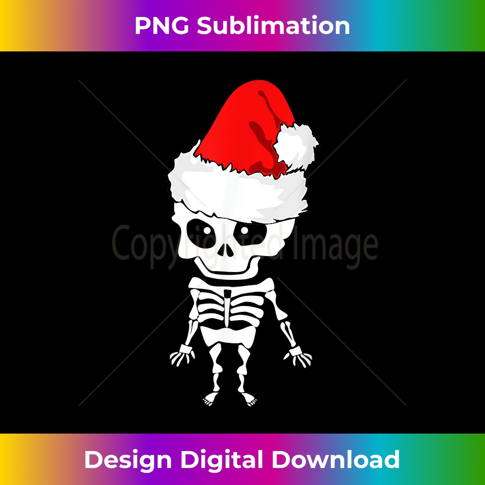 Cute Holiday Skeleton With Santa Hat - Deluxe PNG Sublimatio - Inspire ...
