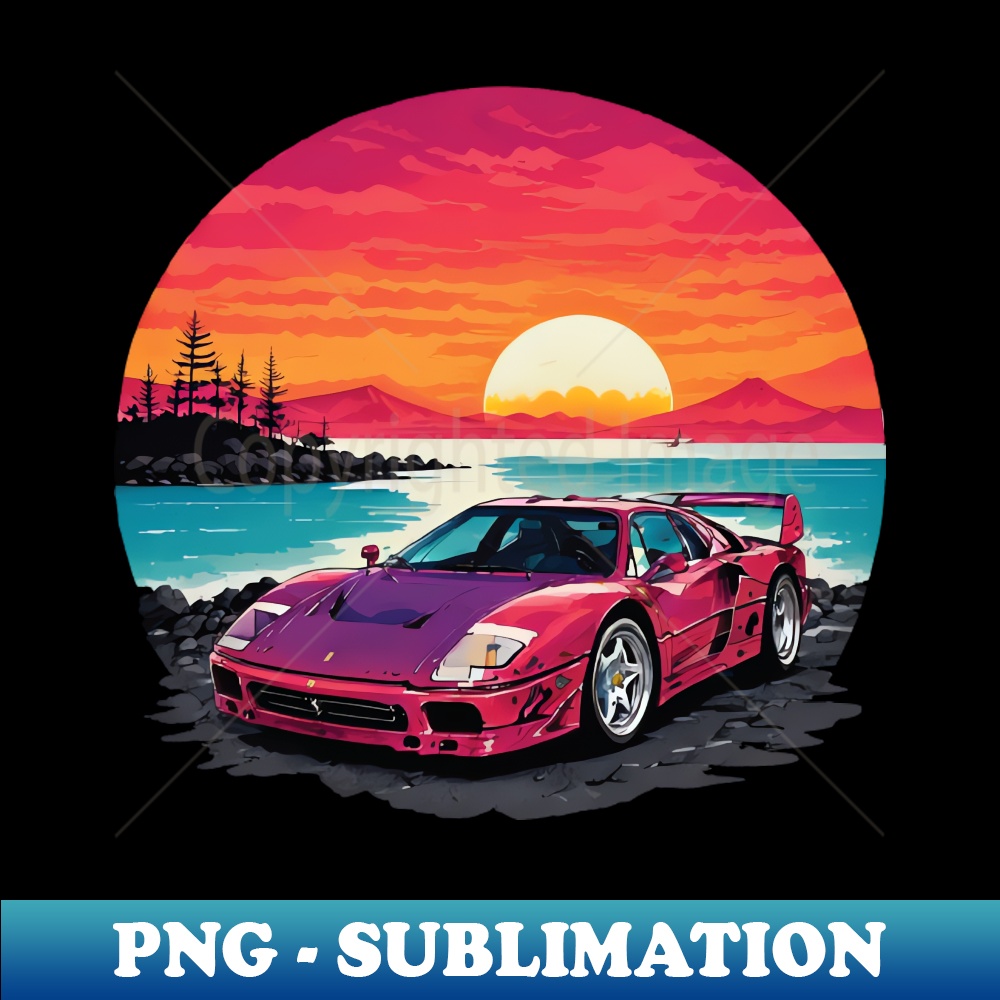 Ferrari F40 Supercar And Vintage Sunset - Decorative Sublima | Inspire ...