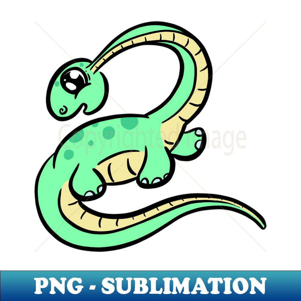 Cute Green diplodocus dinosaur cartoon character - High-Qual | Inspire ...