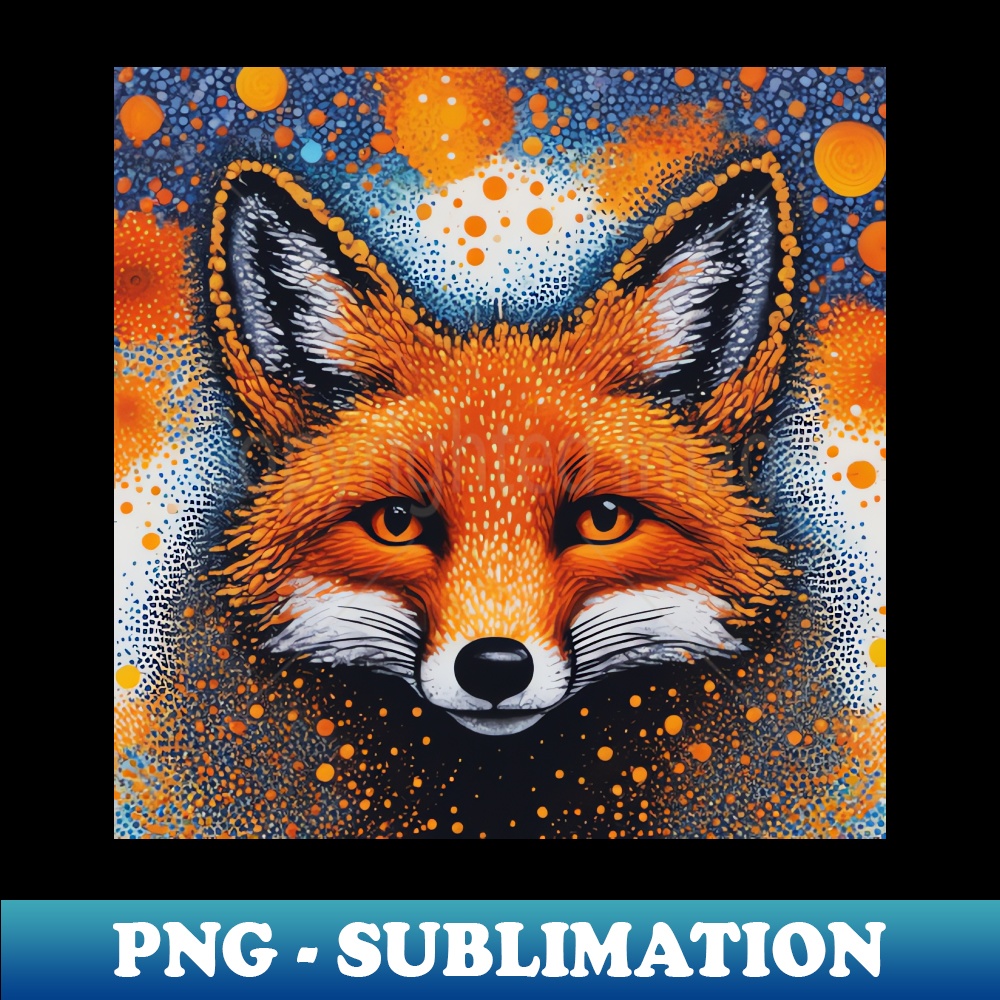 Red Fox Pointillism Painting Colorful - High-Resolution PNG | Inspire ...