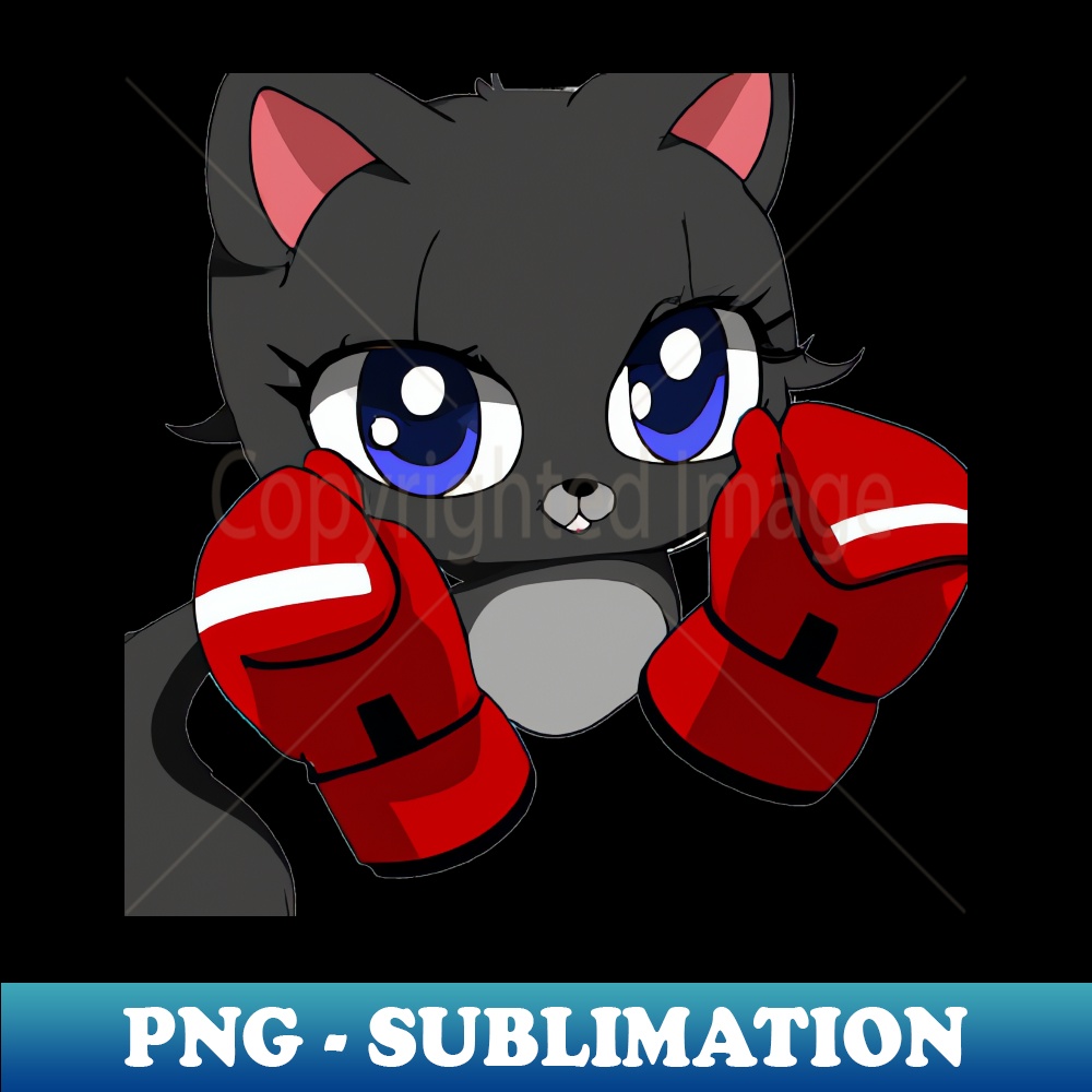 Boxing Black Cat - PNG Transparent Sublimation Design - Fash | Inspire ...