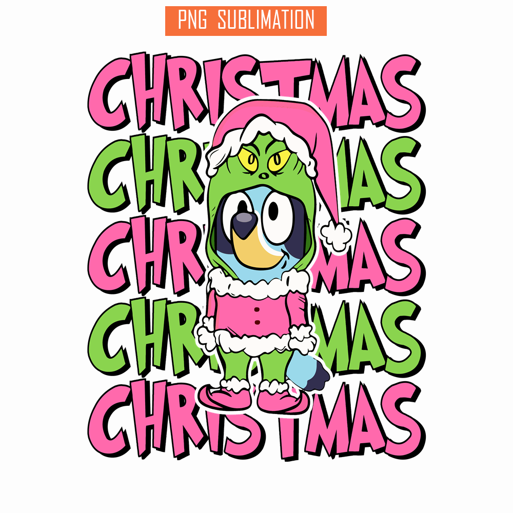 Christmas Bluey And Grinch PNG, Grinch Character PNG, Bluey - Inspire ...