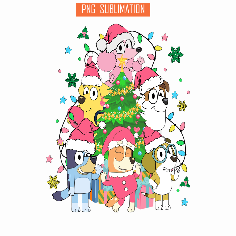Bluey Christmas Tree PNG, Christmas Day PNG, Bluey And Santa - Inspire ...