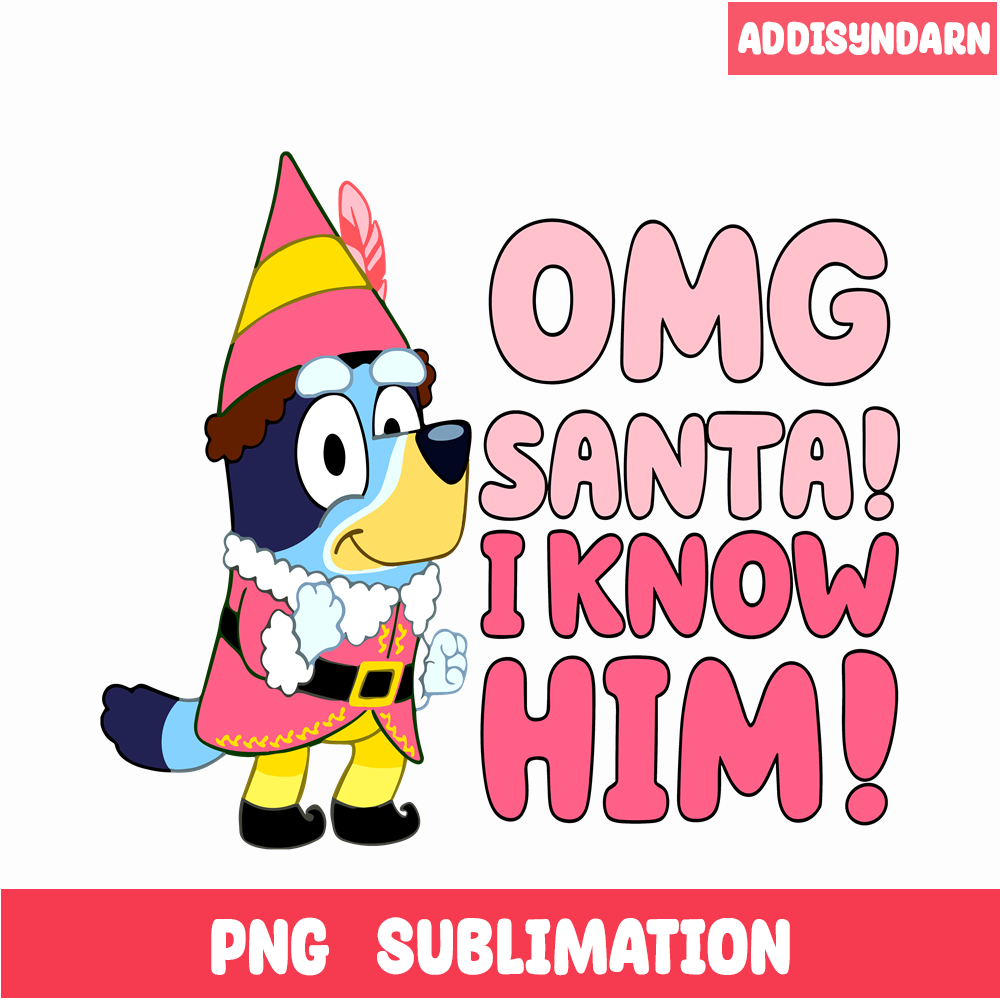 Bluey Know Santa PNG, Merry Christmas PNG, Bluey Costume PNG | Inspire ...