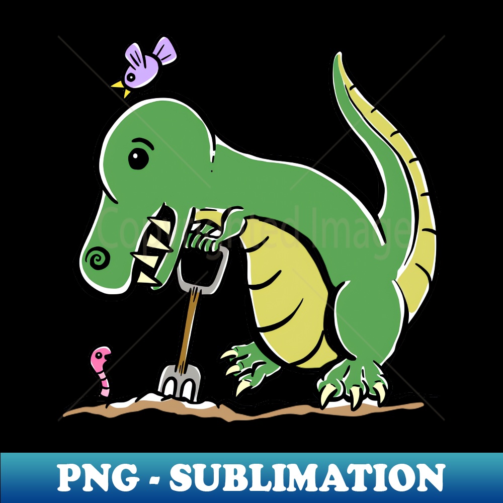 Gardening Gardener Tyrannosaurus Dinosaur Dino Cartoon Cute - Inspire ...