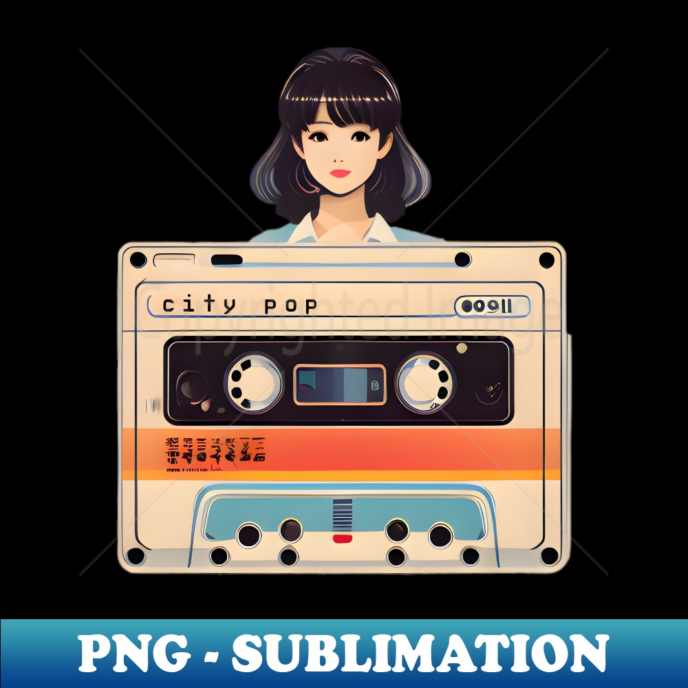 CityPop Cassette Tape Girl with 80s Bubble Vibe - Premium Su | Inspire ...