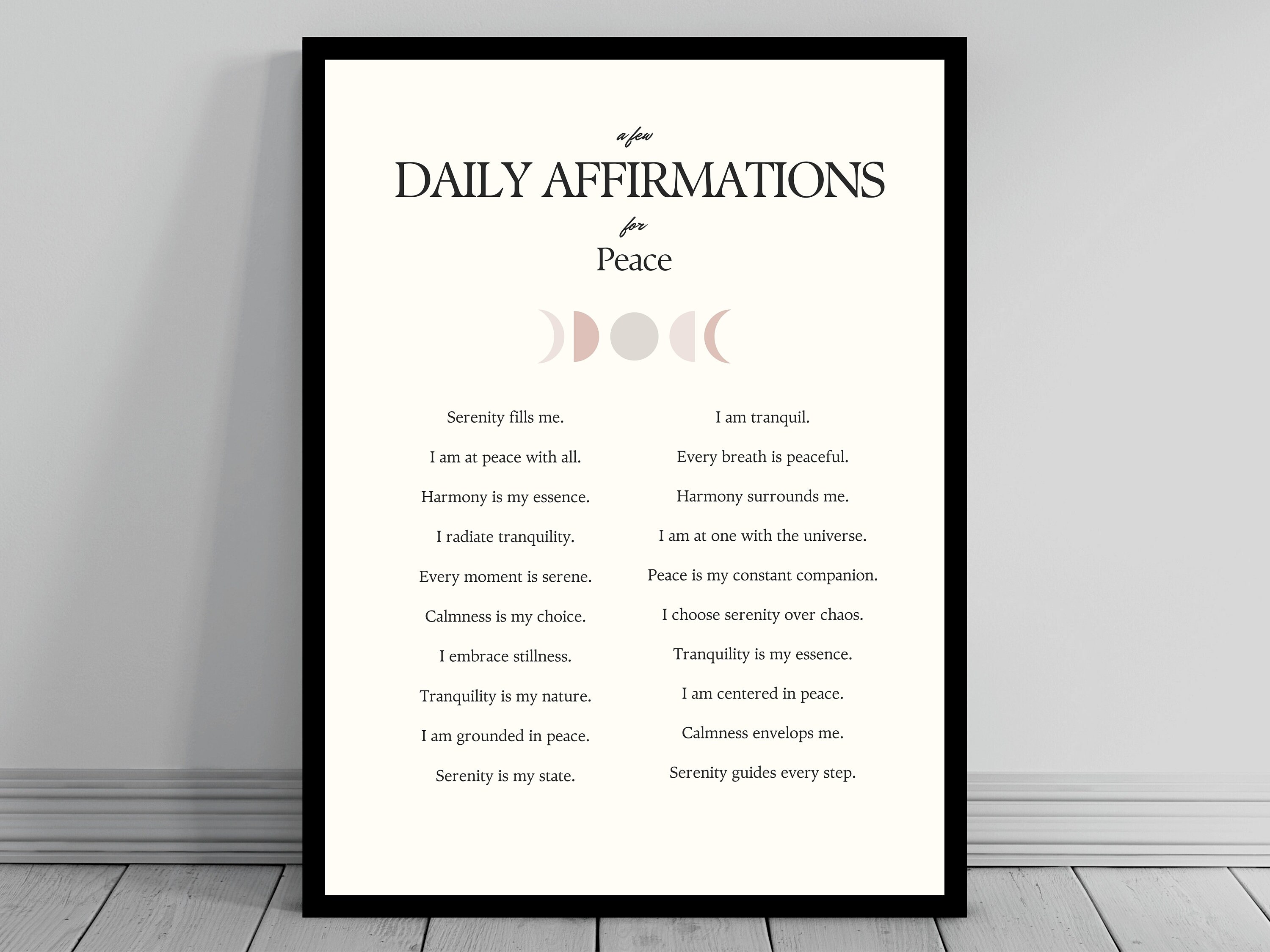 Affirmation Wall Art for Peace Self Love Positive Affirmati - Inspire ...