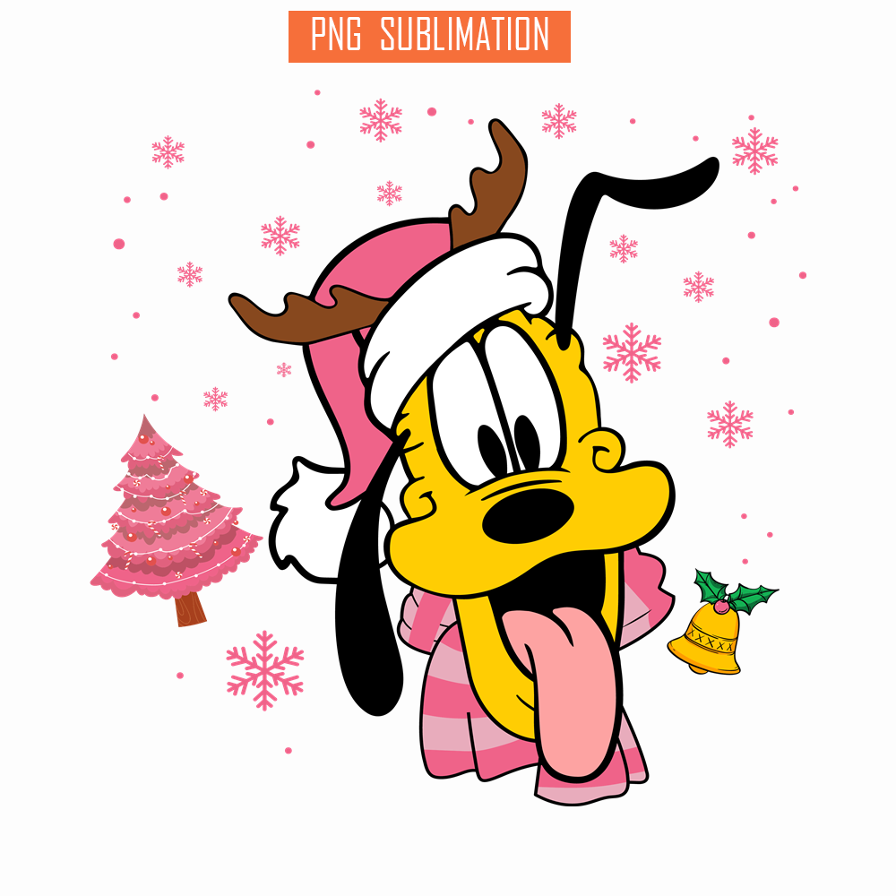 Pluto Pink Christmas SVG PNG DXF EPS JPG - Inspire Uplift