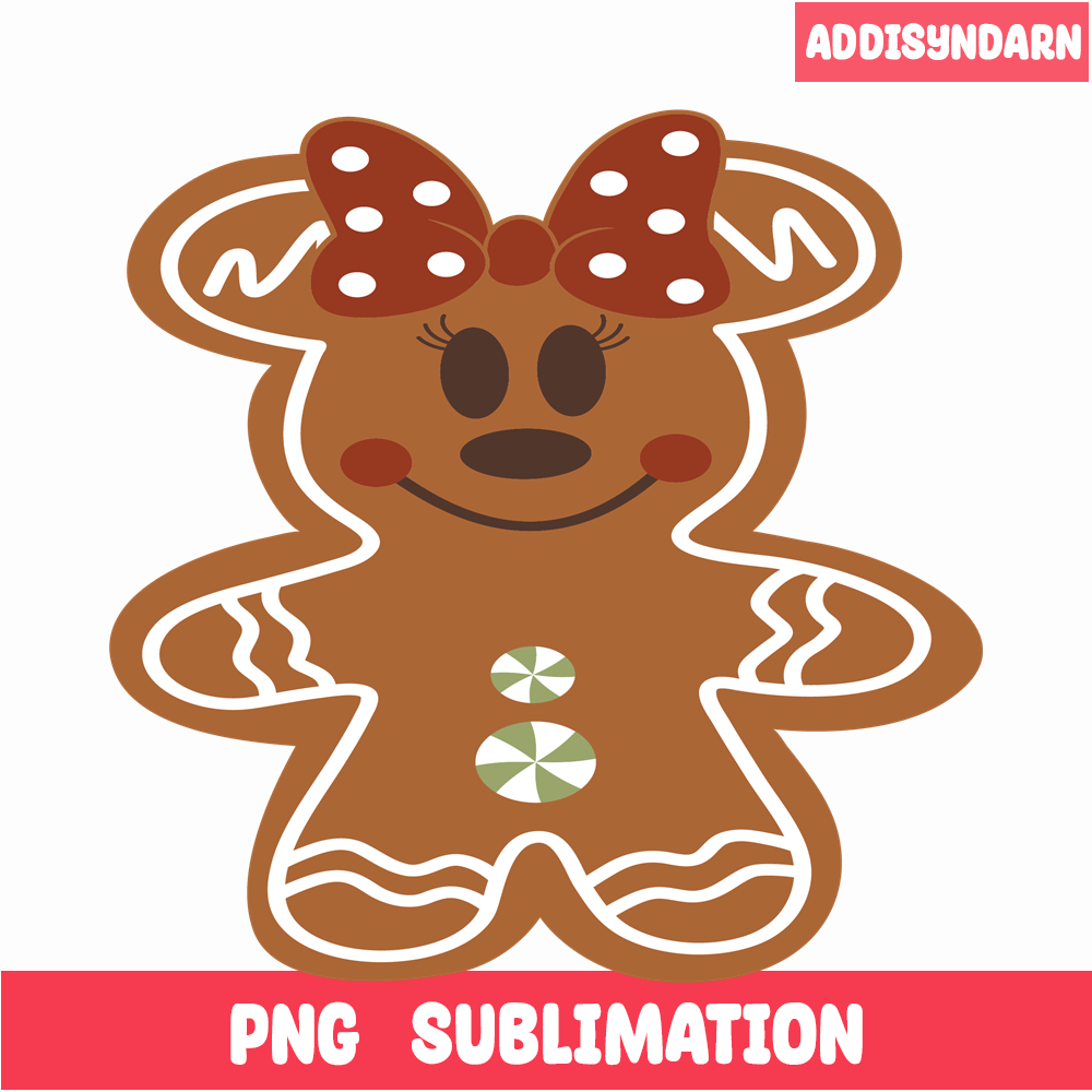 Gingerbread Minnie Mouse SVG PNG DXF EPS JPG | Inspire Uplift