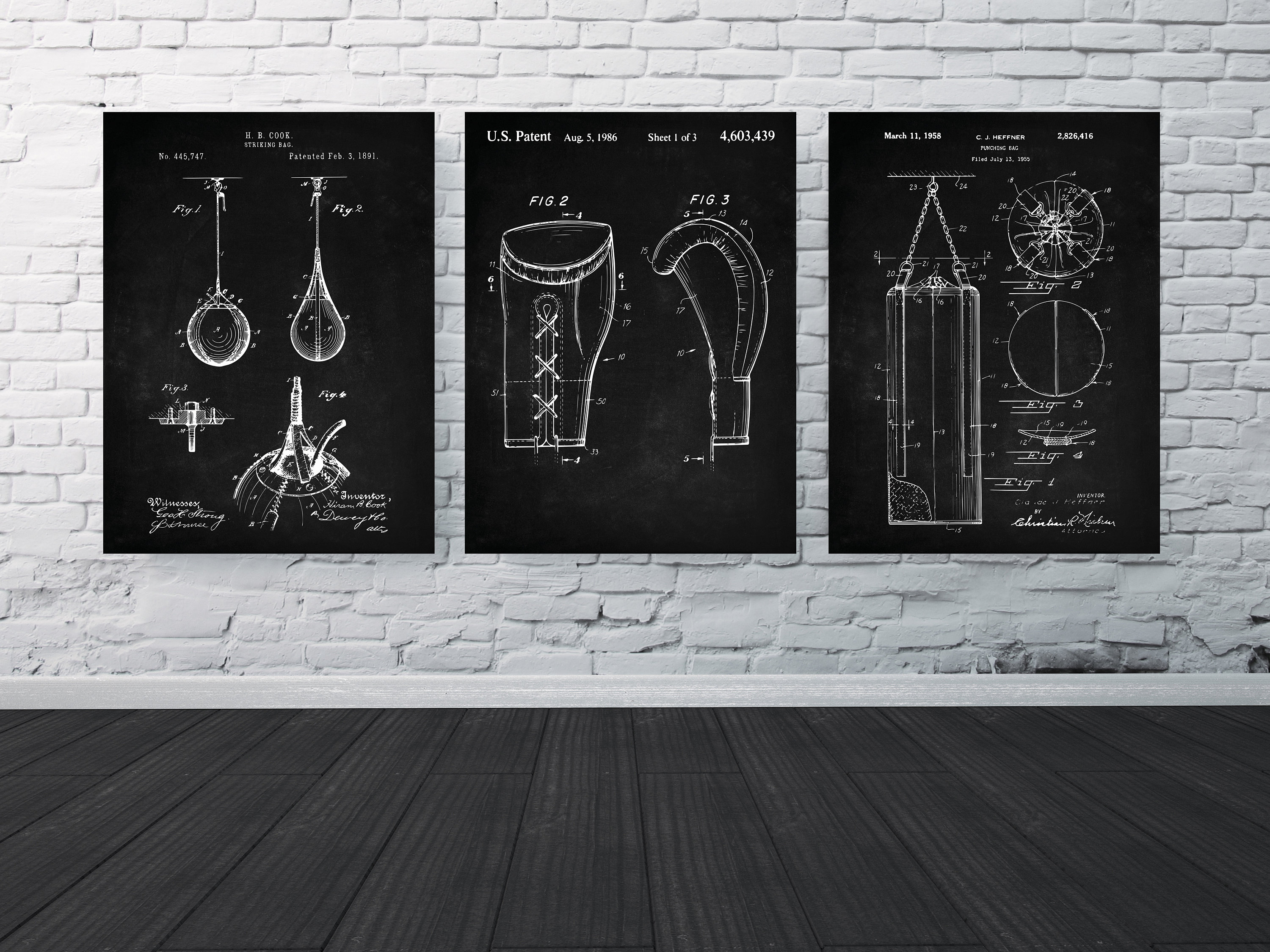 Boxing Patent Art Set of 3, Boxing Gloves Poster, Punching B | Inspire ...