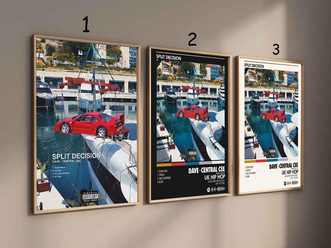 Dave & Central Cee Poster, Split Decision Poster, Dave Track | Inspire ...