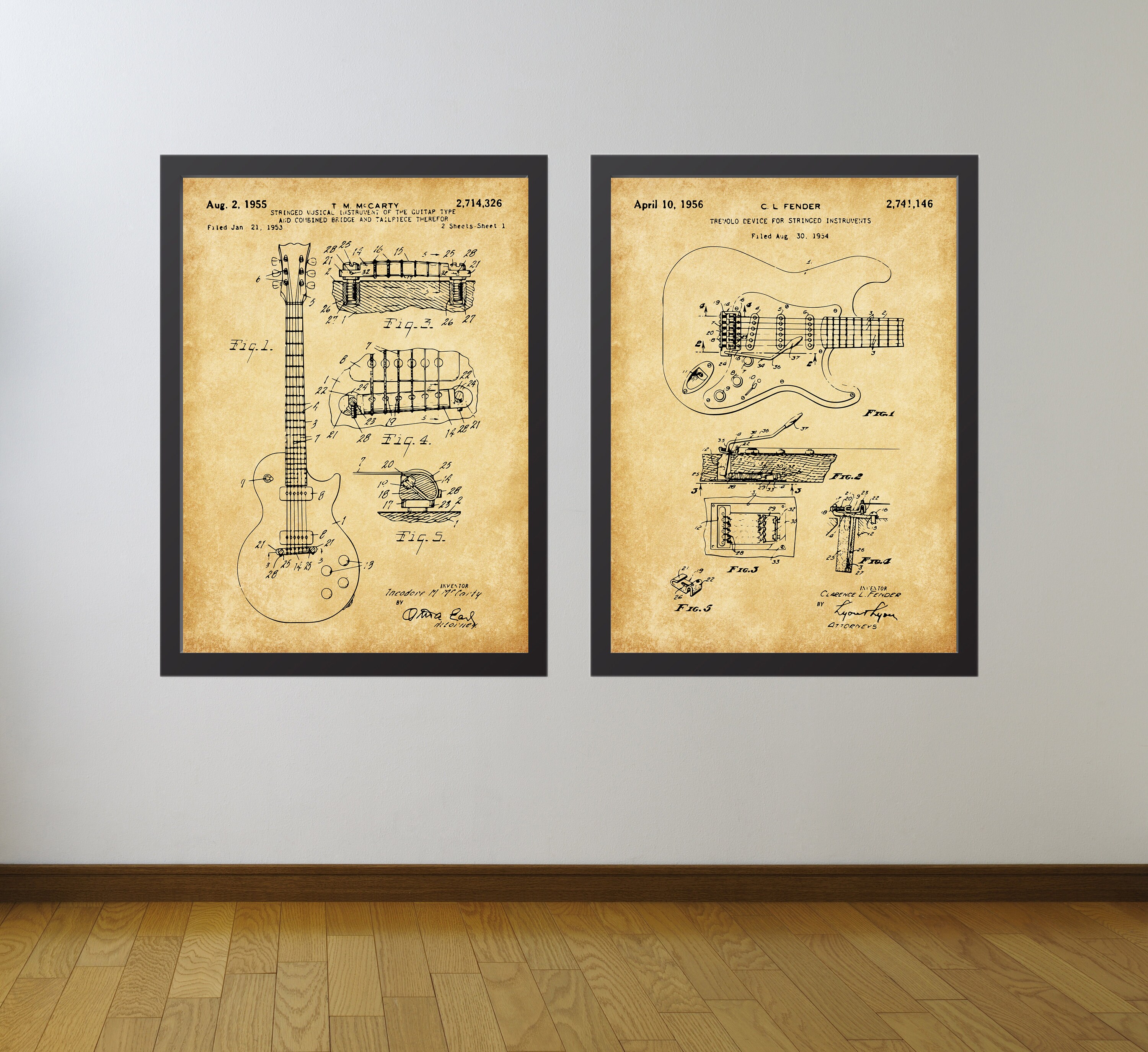 Guitar Patent Prints Set of 2, Guitar Poster, Guitar Art, Gu | Inspire ...