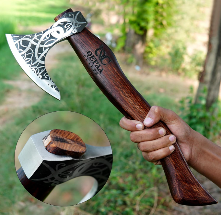 Medieval Axe Viking Axe Hand Forged Axe Men's Gift, camping, | Inspire ...