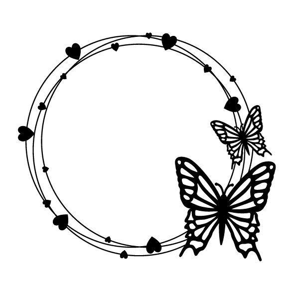 Butterfly monogram frame SVG, PNG, JPG files. Digital Downlo - Inspire ...