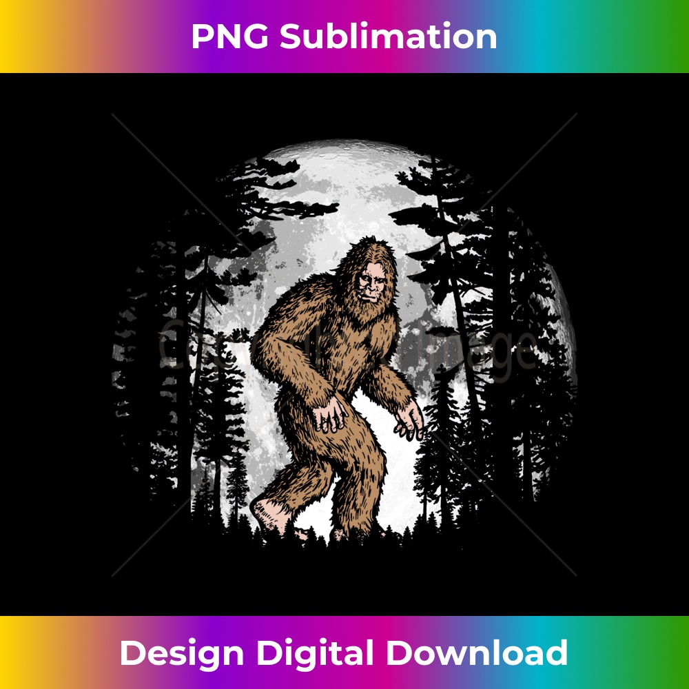 Bigfoot Night Stroll Cool Full Moon & Tree Tunnel Sasquatch - Inspire ...