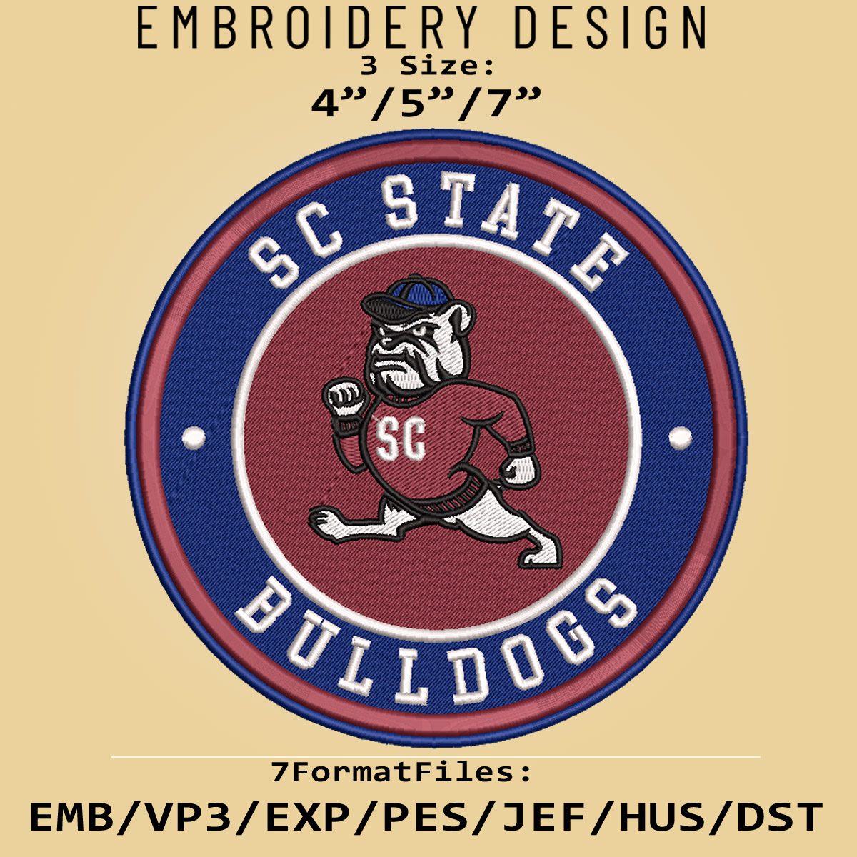 NCAA Logo South Carolina State Bulldogs, Embroidery design, | Inspire ...