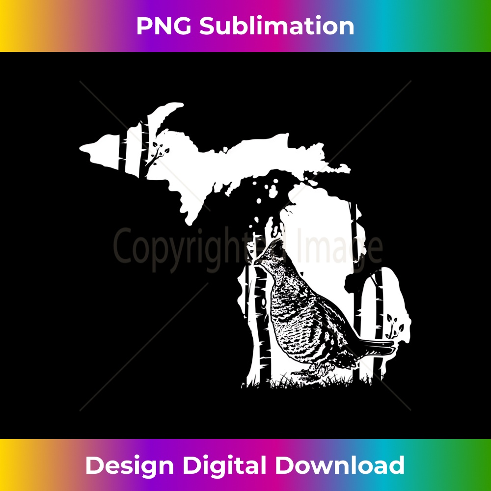 Hunting Partridge Grouse- Michigan map Bird Hunter Long Sl - | Inspire ...