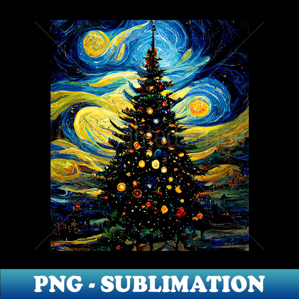 Christmas starry night painting inspired by Van Gogh - Decor - Inspire ...