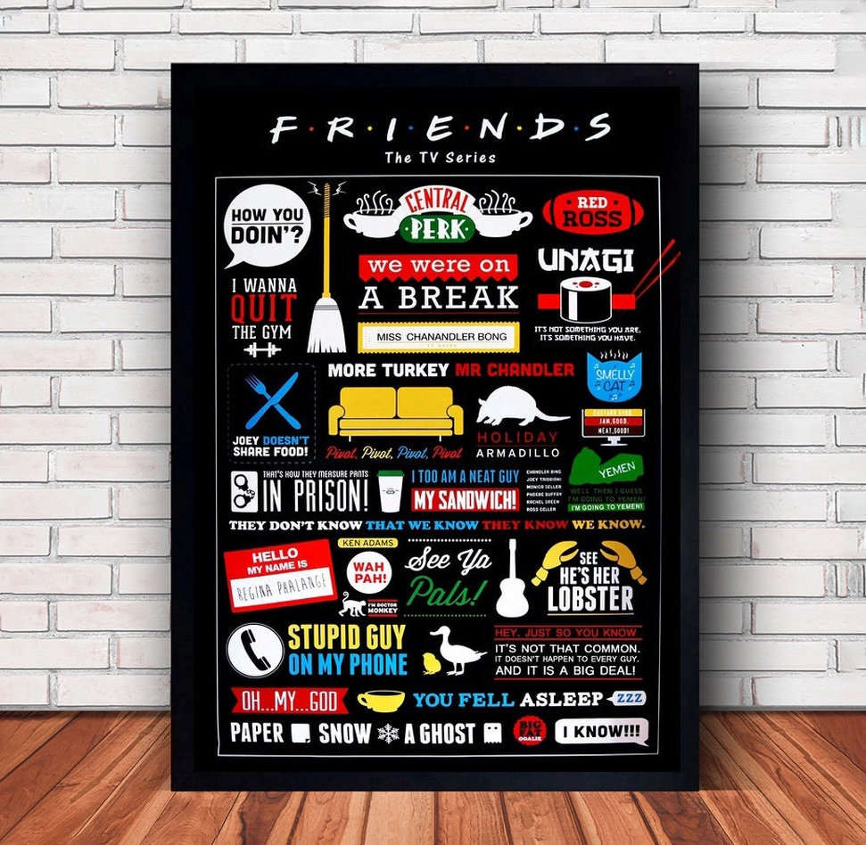 Friends TV Movie Poster Canvas Wall Art Family Decor, Home D - Inspire ...
