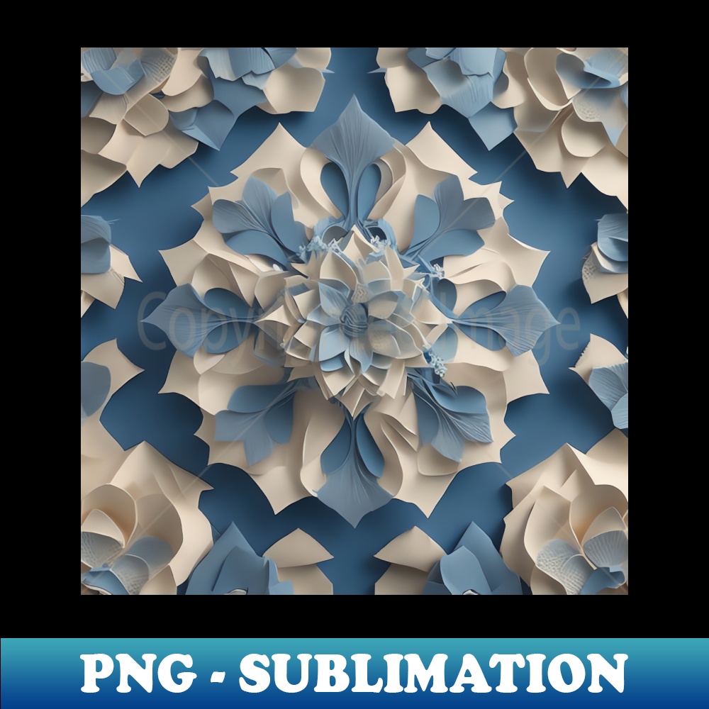 Blue Paper Flowers - Premium Sublimation Digital Download - | Inspire ...