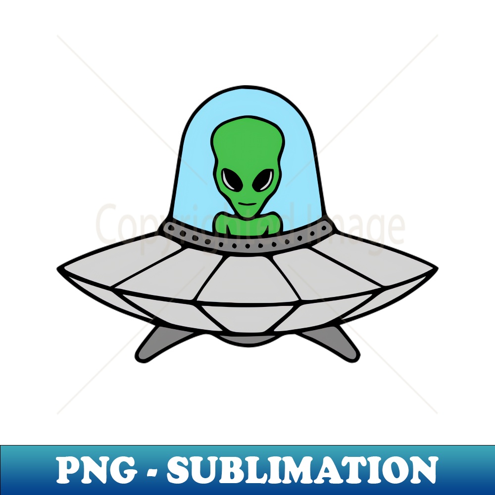Alien in Flying Saucer - PNG Transparent Digital Download Fi | Inspire ...