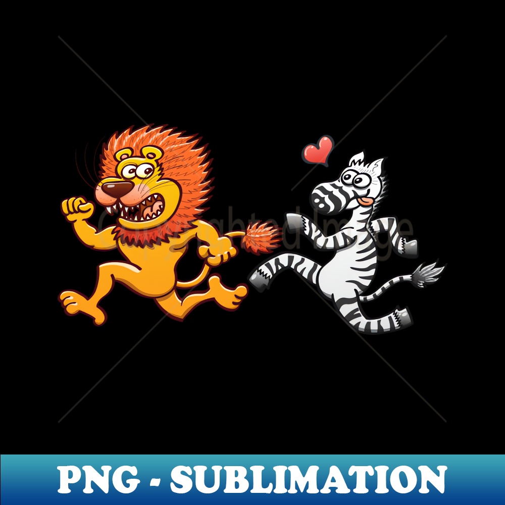 Bold zebra in love running after scared lion - Elegant Subli | Inspire ...