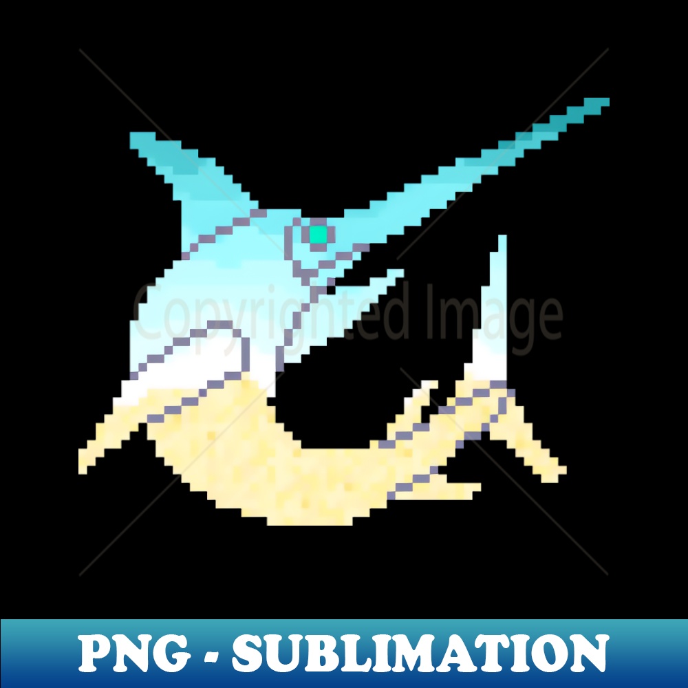 Modern Pixel Sea Swordfish - Sublimation-Ready PNG File - Bo - Inspire ...