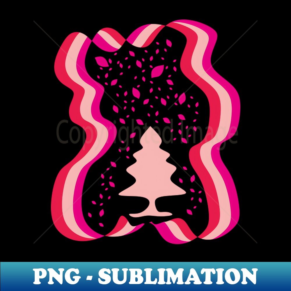 Evergreen Tree Illustration Pink - High-Resolution PNG Subli | Inspire ...
