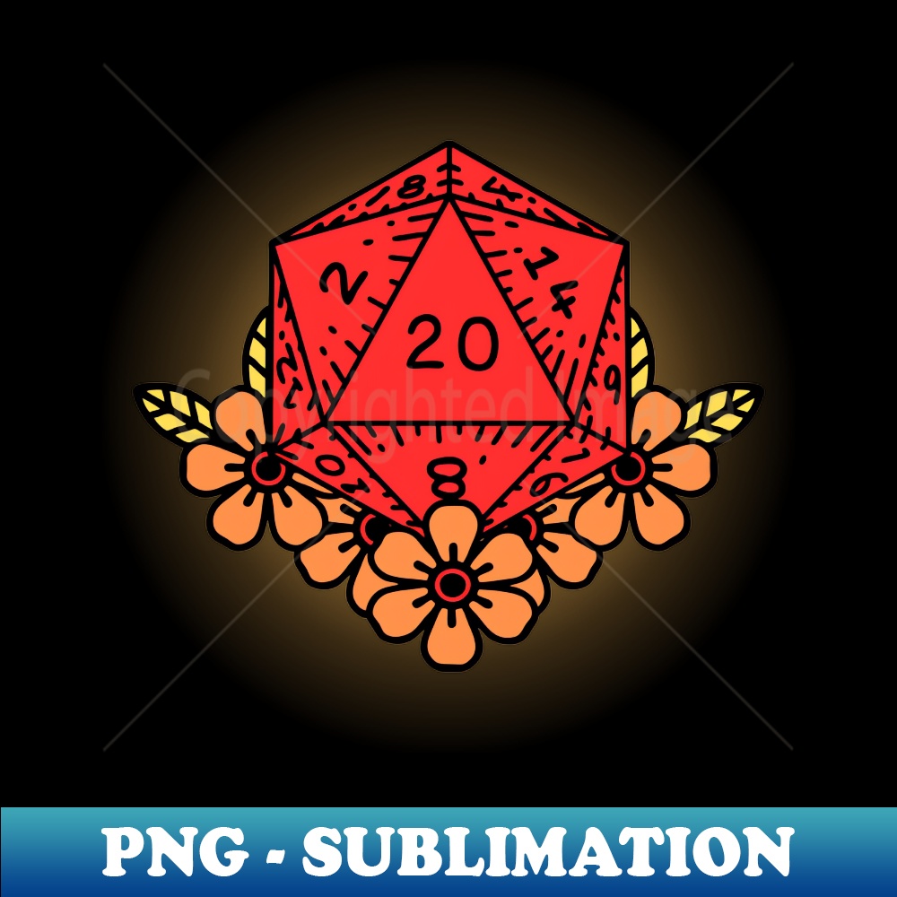 Red D20 Dice - PNG Transparent Sublimation File - Spice Up Y - Inspire ...