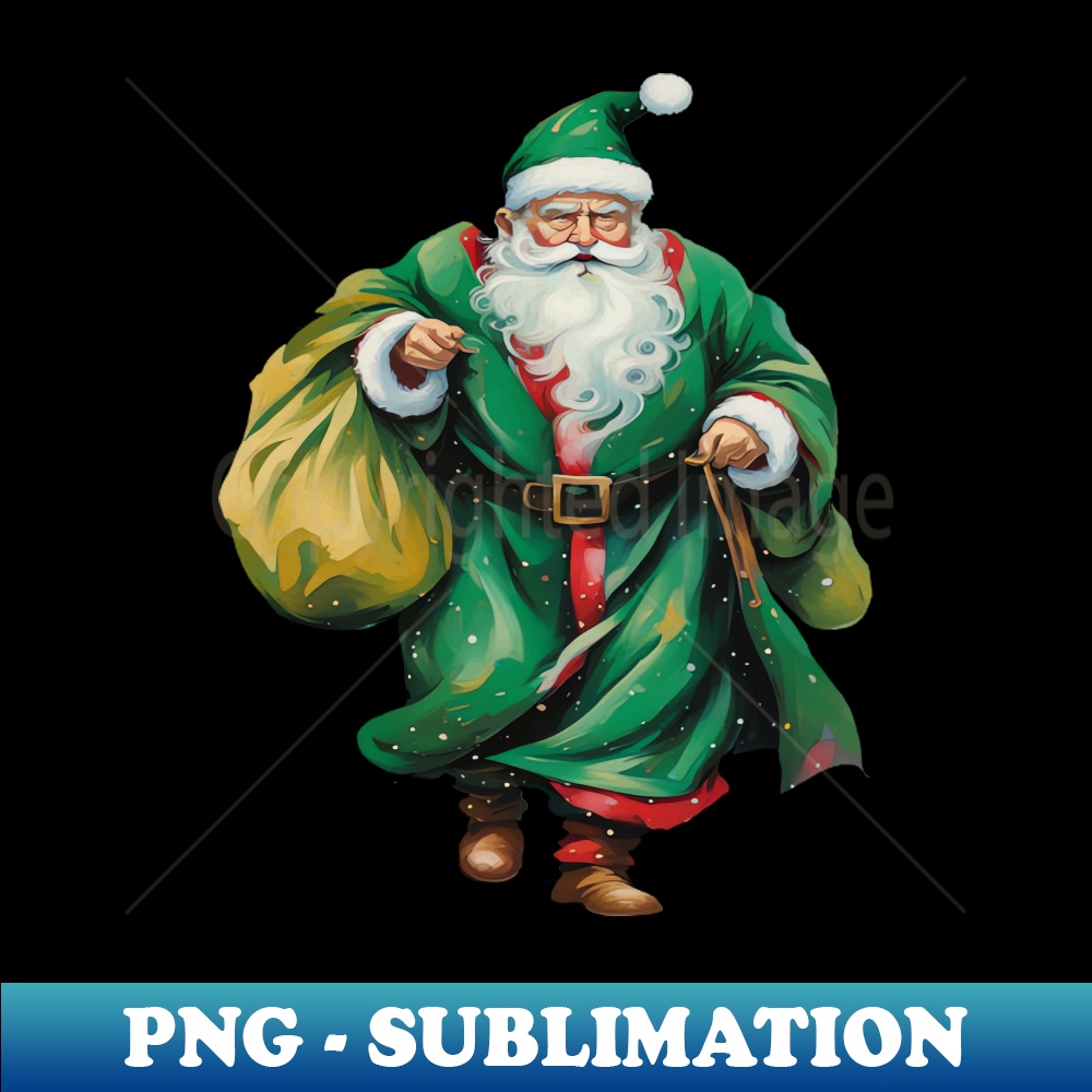 Father Christmas Wearing Green Robes Cut Out - PNG Transpare | Inspire ...