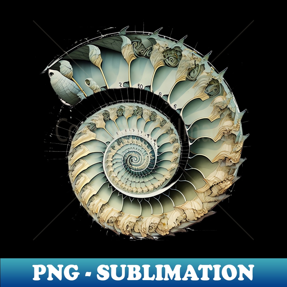 Fibonacci Sequence Fibonacci Shell Art on a Dark Knocked Out | Inspire ...