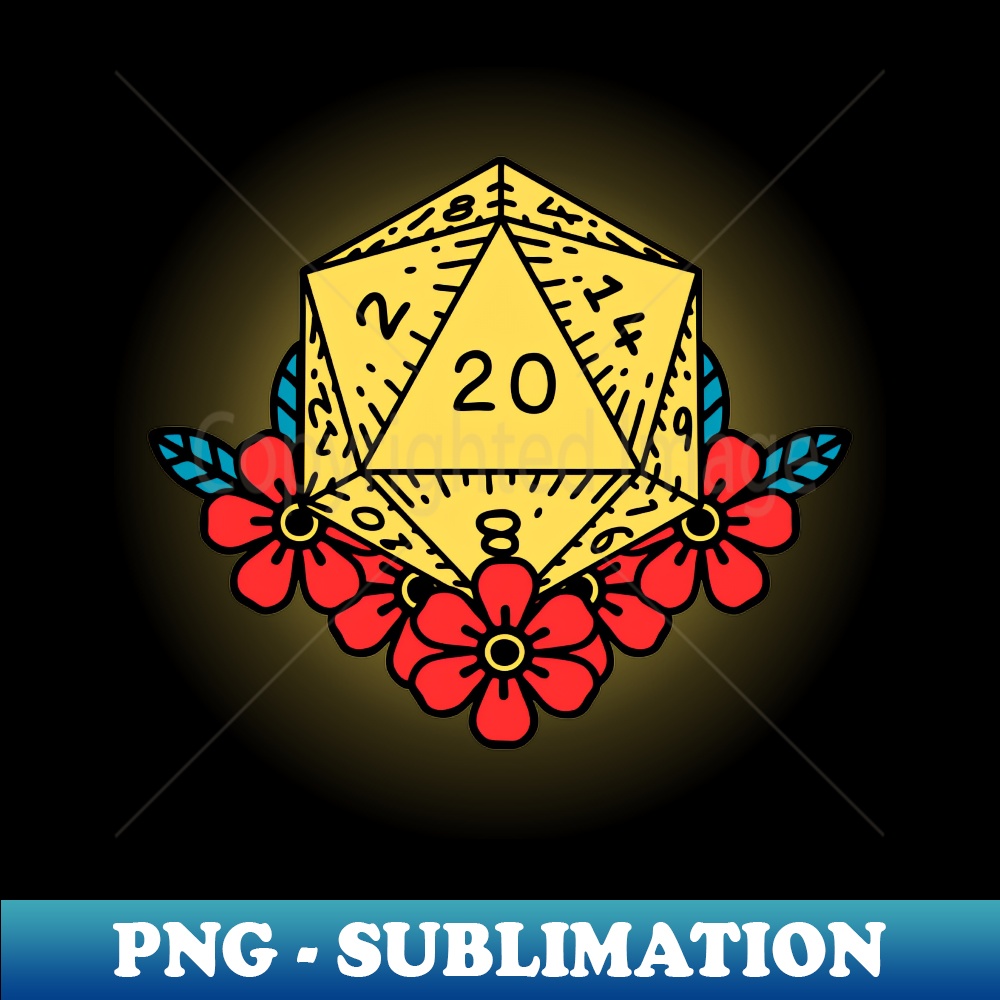 Yellow D20 Dice - PNG Transparent Sublimation File - Perfect | Inspire ...