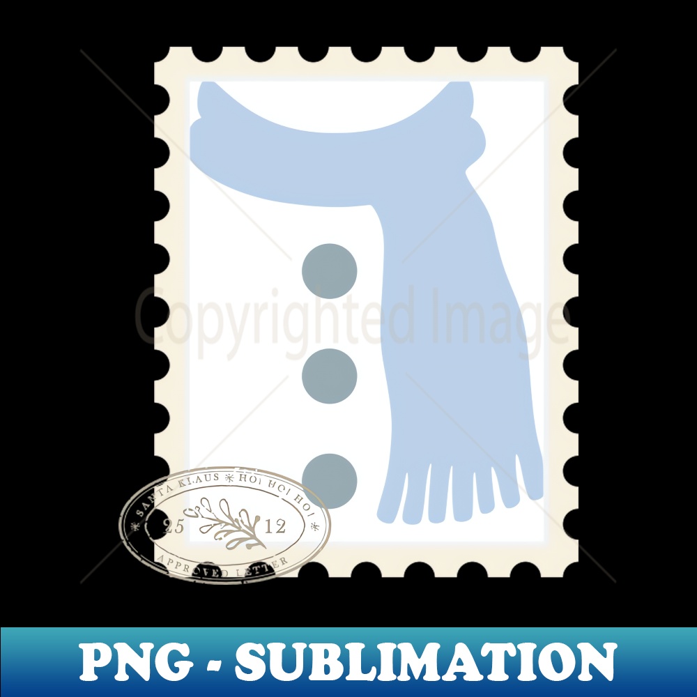 Cute Snowman with Blue Scarf Stamp - Modern Sublimation PNG | Inspire ...