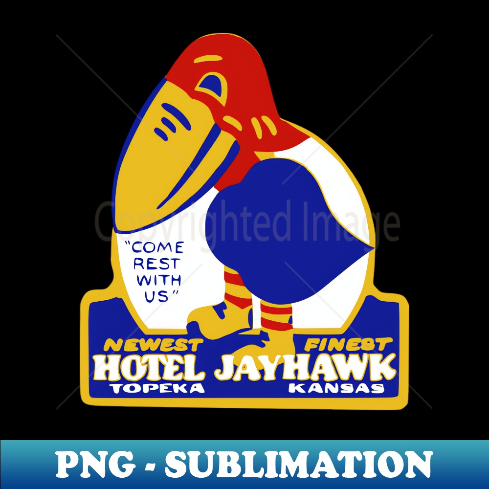 Hotel Jayhawk Topeka Kansas Vintage Travel Sticker - Digital | Inspire ...