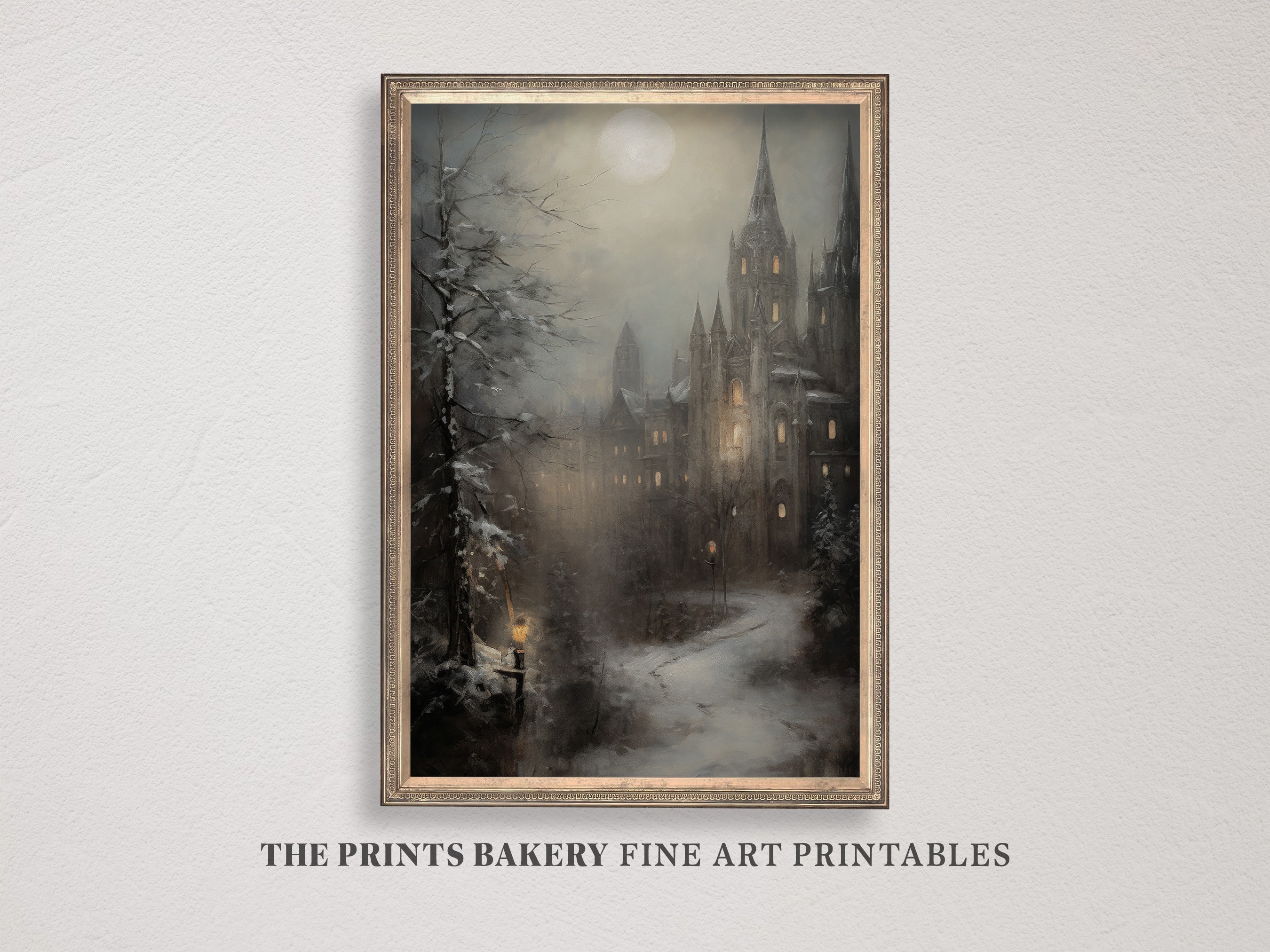 PRINTABLE Winter Castle Landscape Print, Enchanting Snowy Wo | Inspire ...