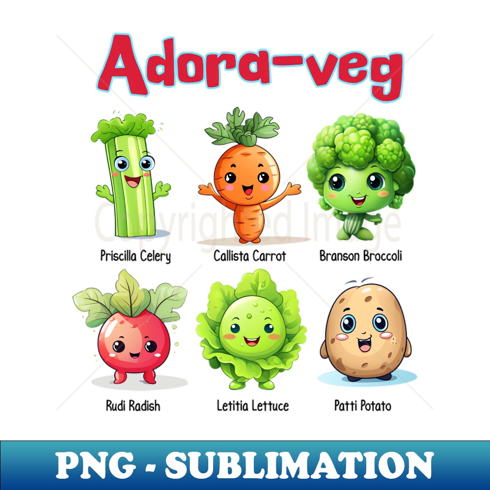 Adora-Veg Cute Veggies with Names - Exclusive PNG Sublimatio - Inspire ...