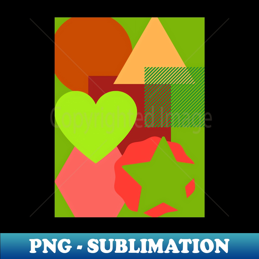 Collage of shapes green background - Sublimation-Ready PNG | Inspire Uplift