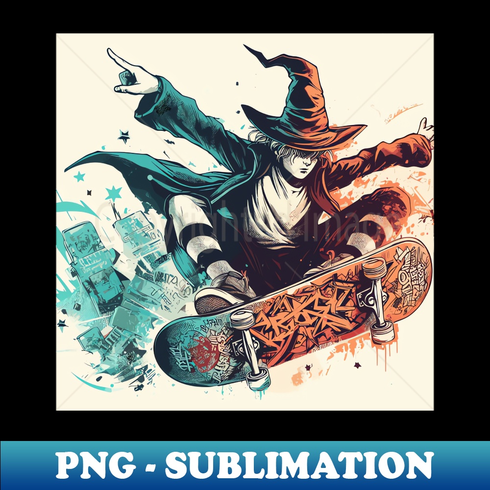 Crazy Skate wizard street art - PNG Transparent Sublimation - Inspire ...