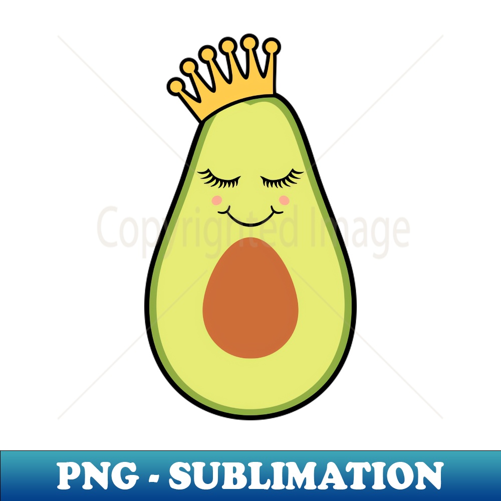 Avocado Princess Wearing A Crown - High-Resolution PNG Subli - Inspire ...