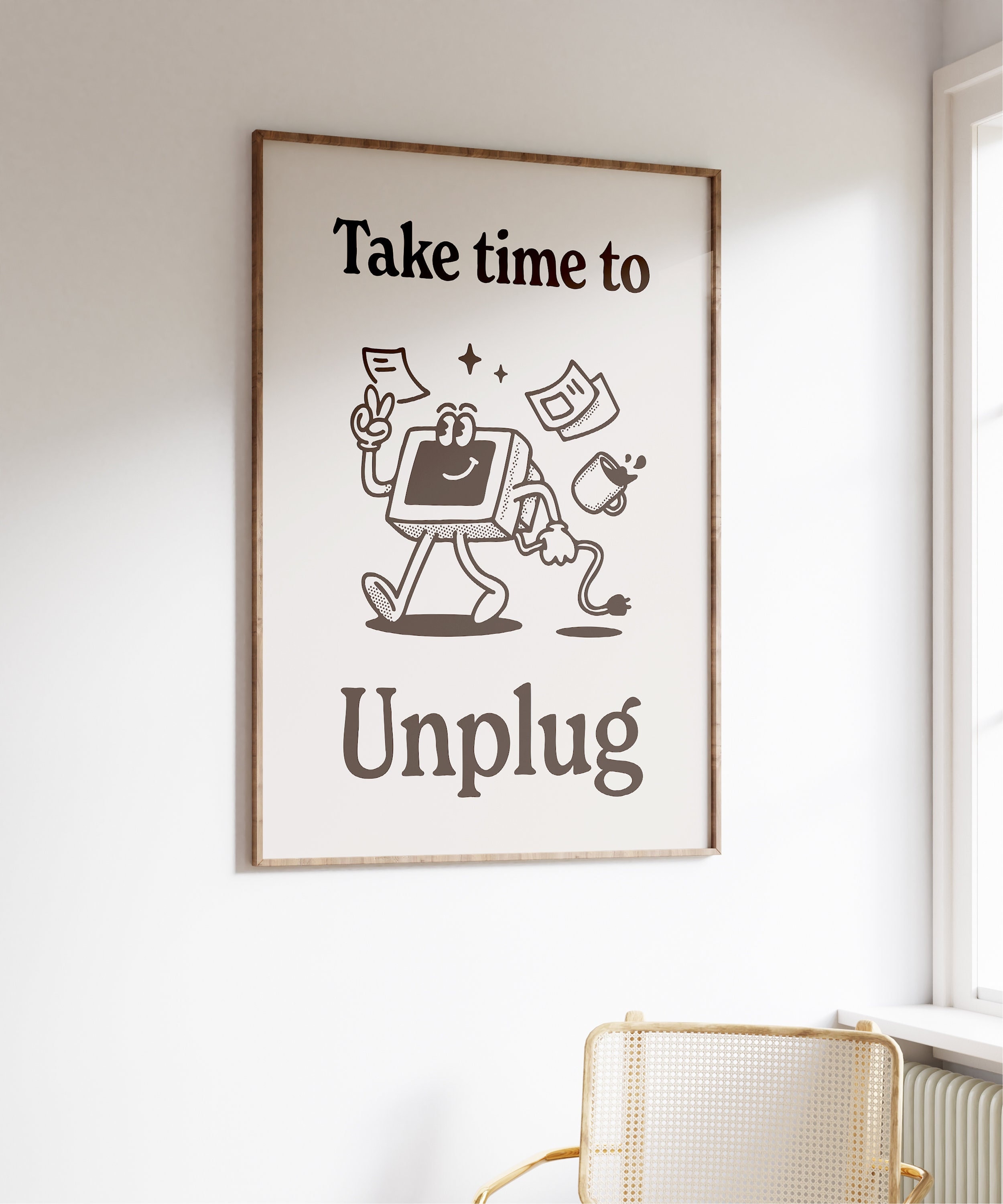 Work Life Retro Print, Printable Wall Art, Balance, Retro, A | Inspire ...