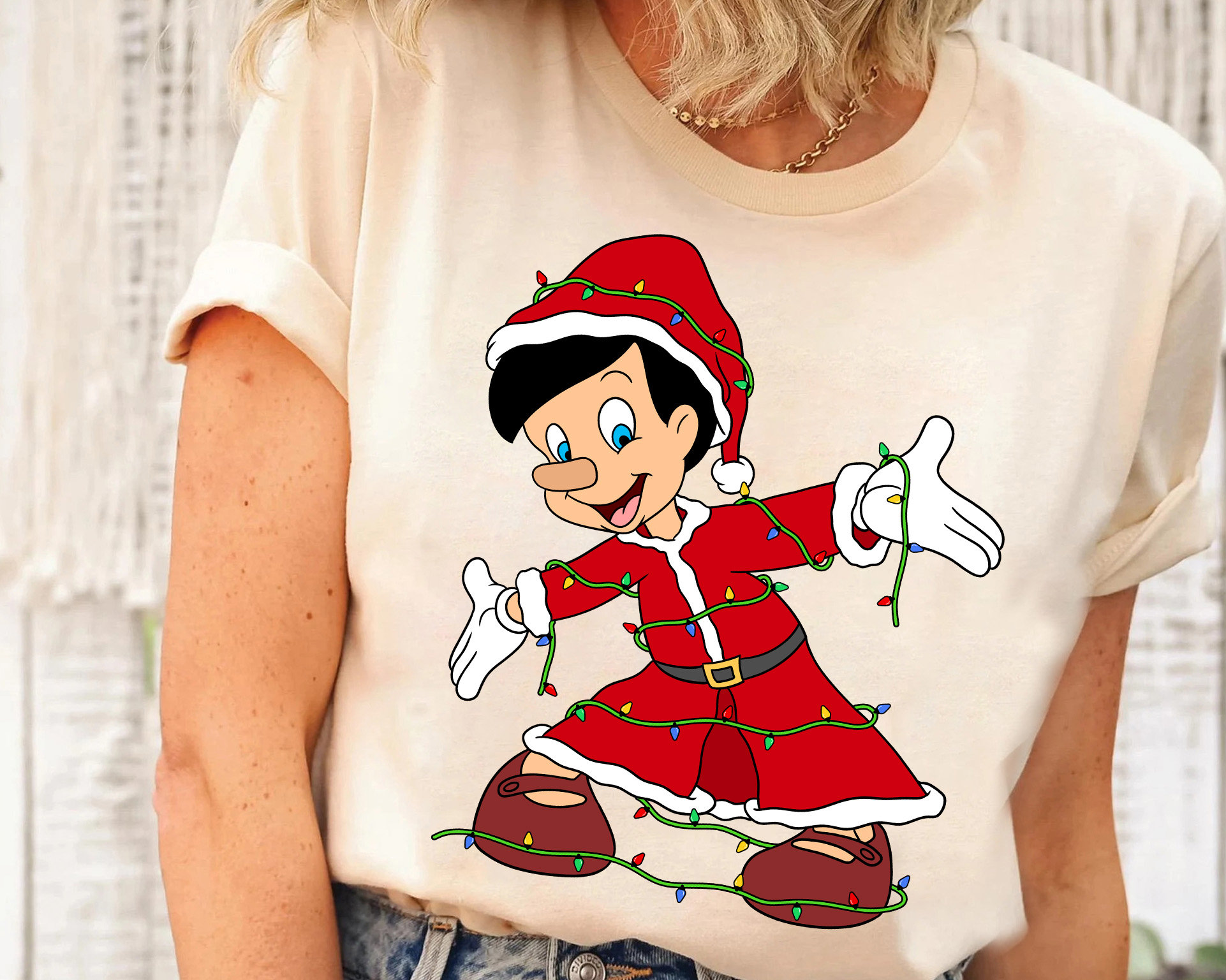 Disney Pinocchio Santa Costume Christmas Lights Shirt, Santa - Inspire ...