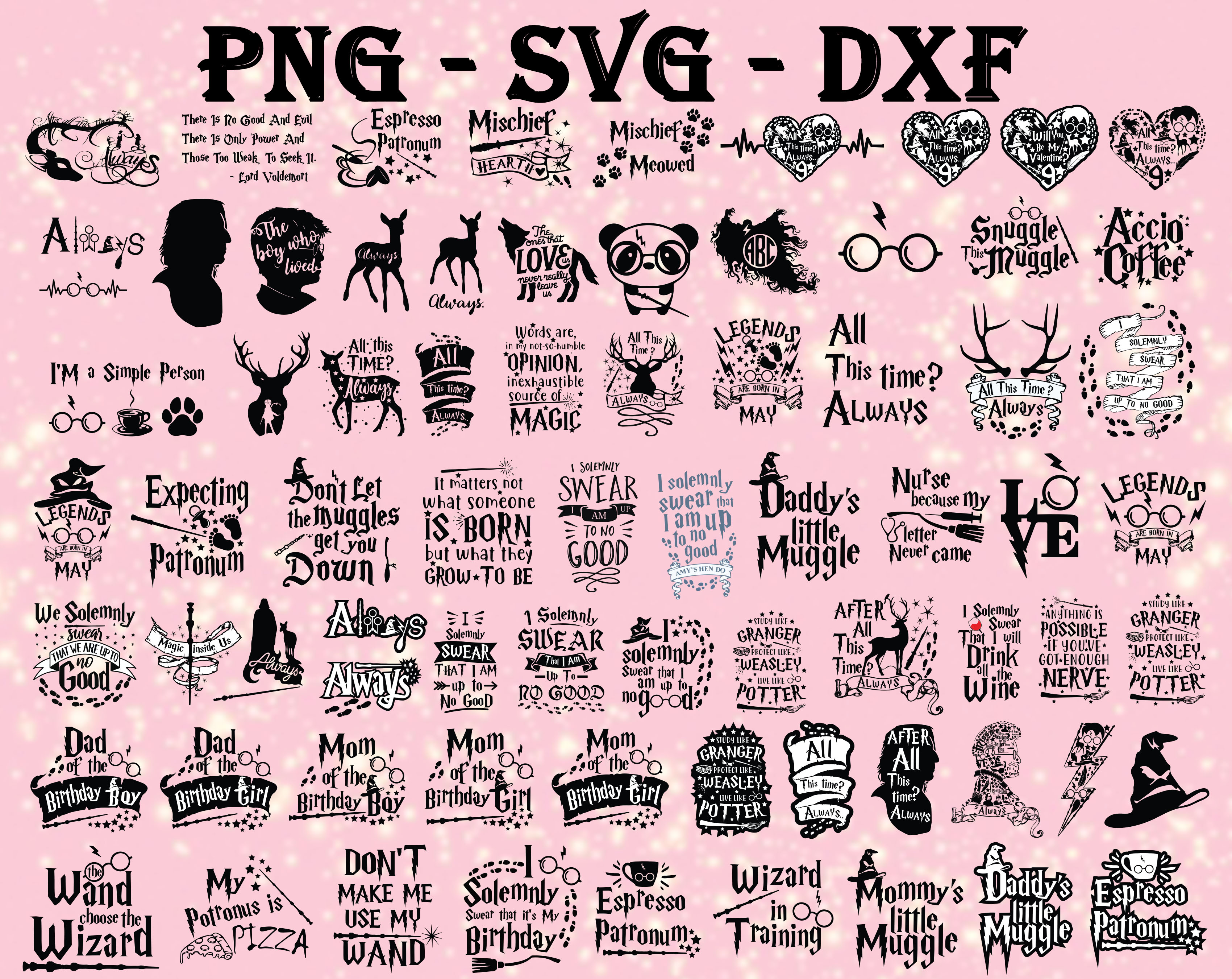Harry Potter Quotes SVG, Bundles Harry Potter SVG, PNG,DXF,. | Inspire ...