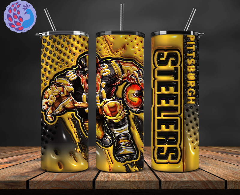Steelers Tumbler Wrap , 3D Nfl Tumbler Wrap, Nfl Mascot Tumb | Inspire ...