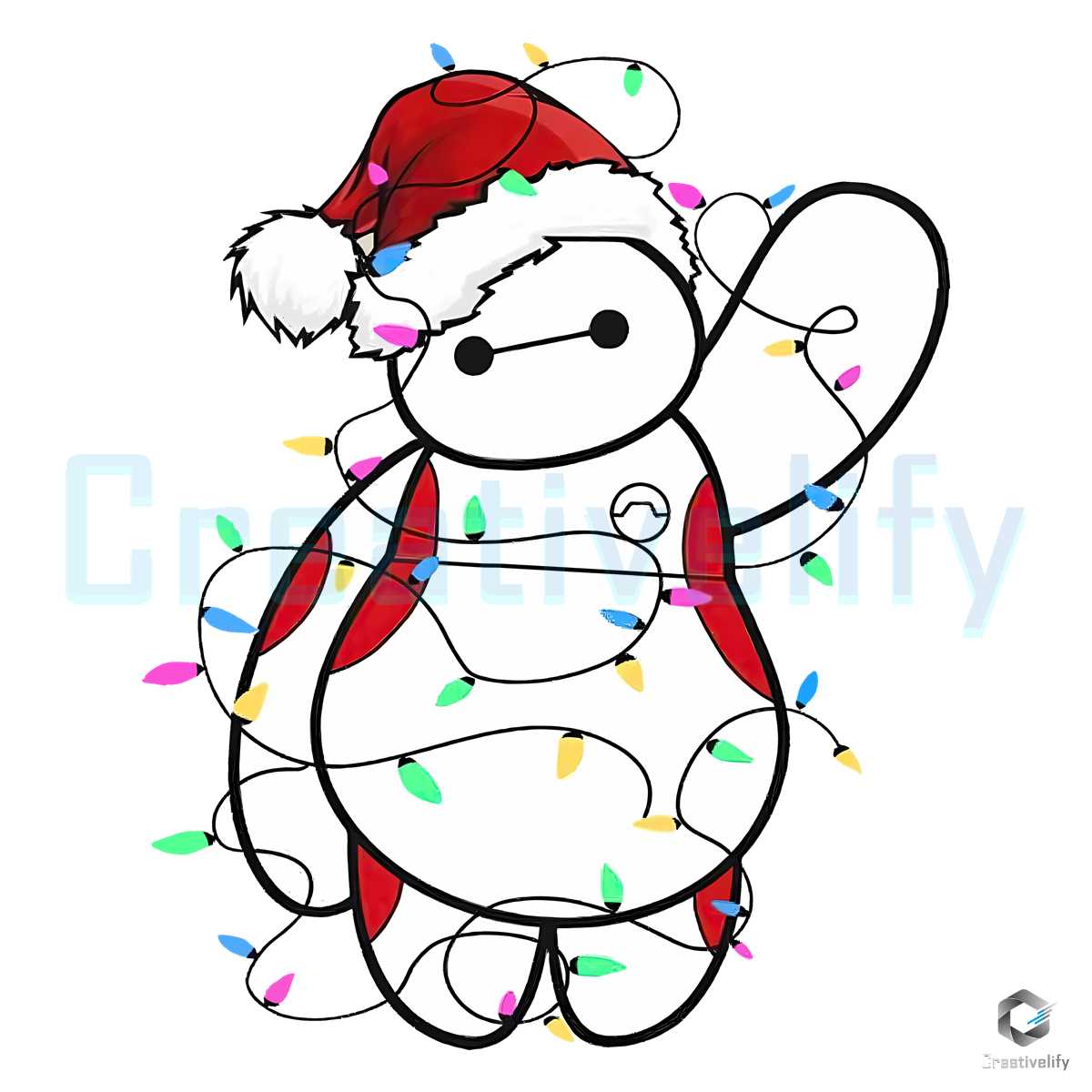 Big Hero 6 Christmas Lights PNG Cute Santa Baymax File | Inspire Uplift