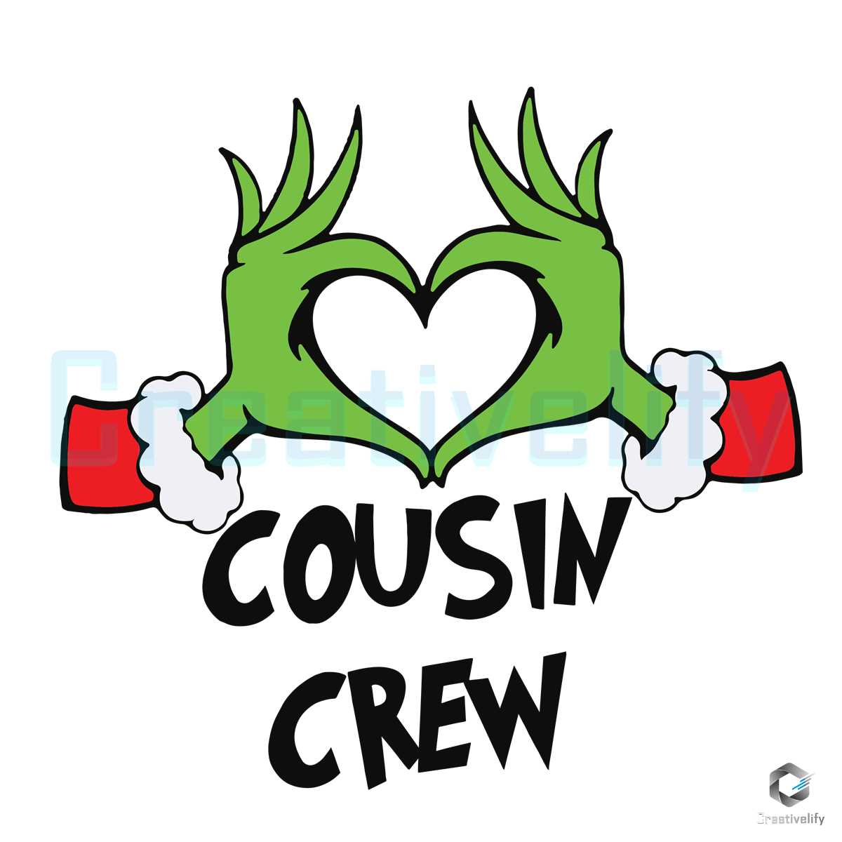Cousin Crew Grinch Hand SVG Merry Christmas File Download | Inspire Uplift