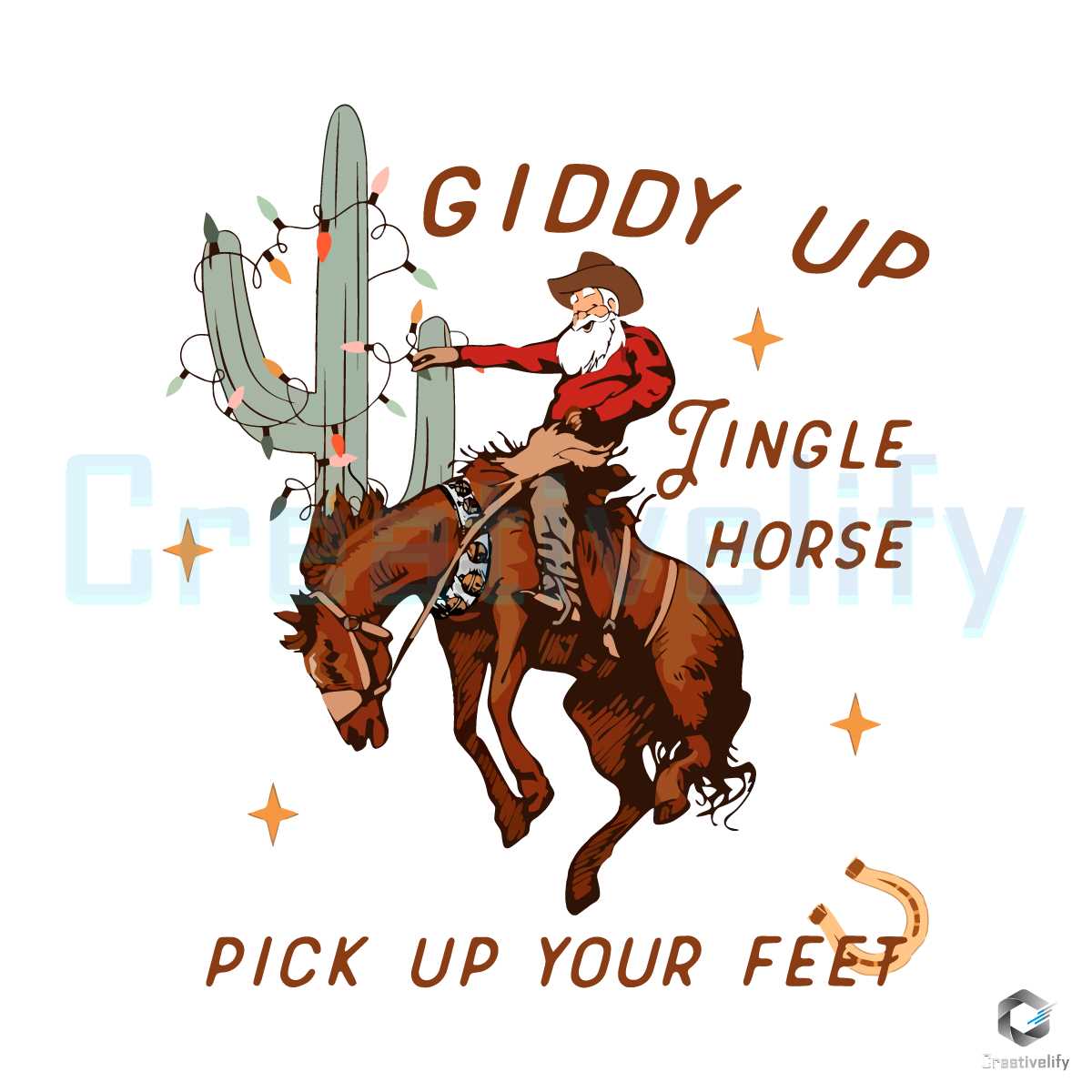 Cowboy Xmas Giddy Up SVG Jingle Horse File For Cricut | Inspire Uplift